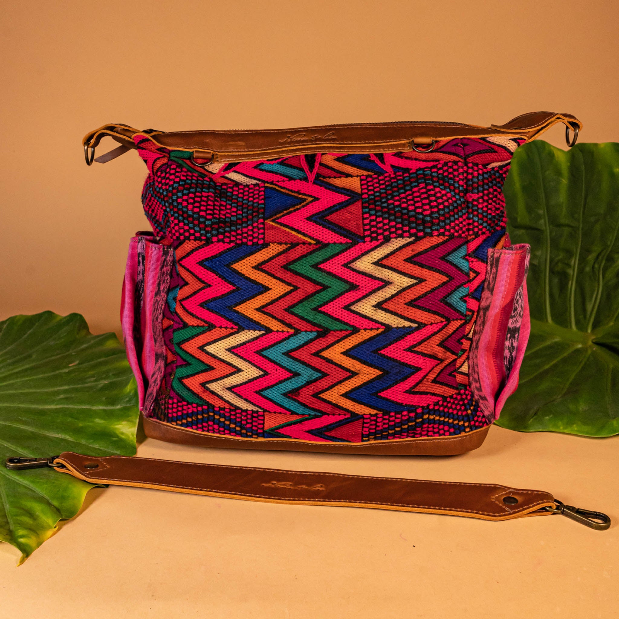 BEATRIZ MCDB + DIAMANTE STRAP - OOAK HUIPIL - CAFE - NO. 16036 – Nena & Co.