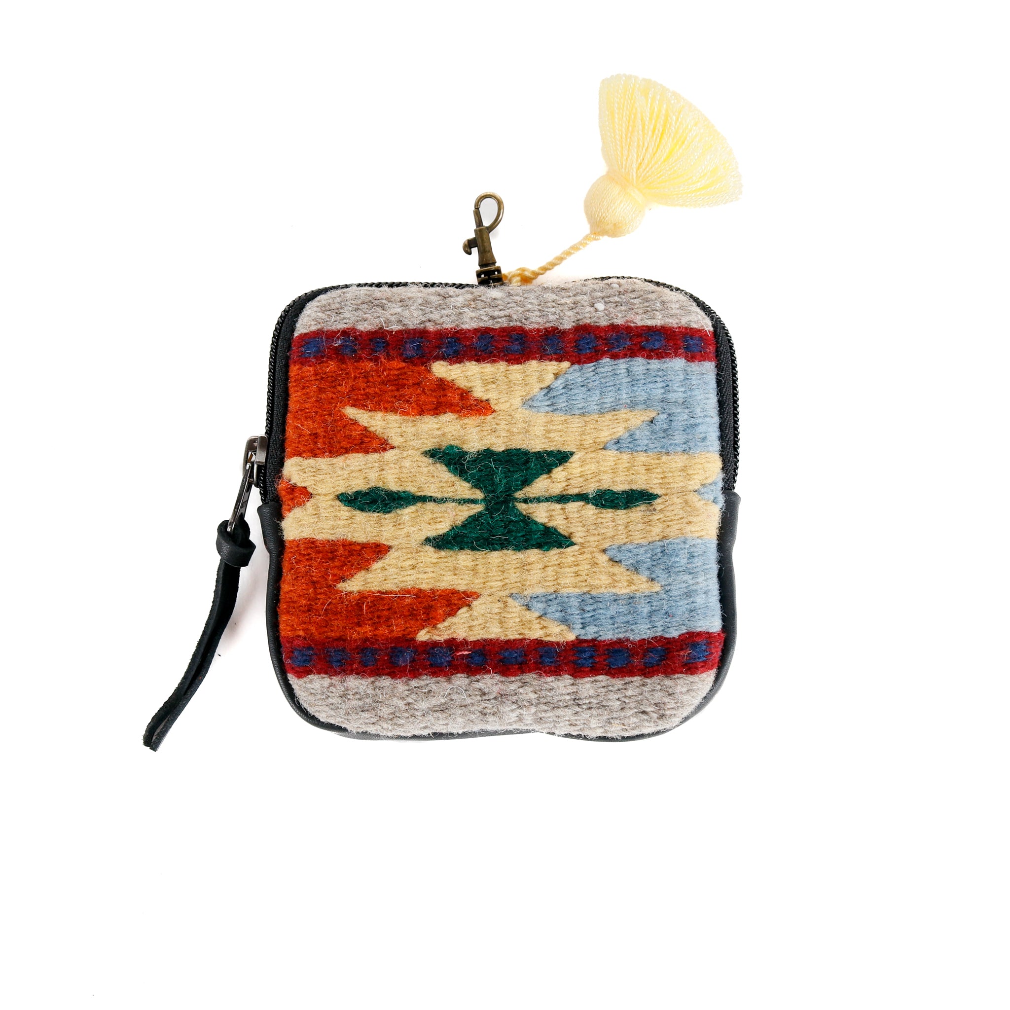SQUARE COIN PURSE - MEXICO TEXTILE - BLACK - NO. 15838 – Nena & Co.