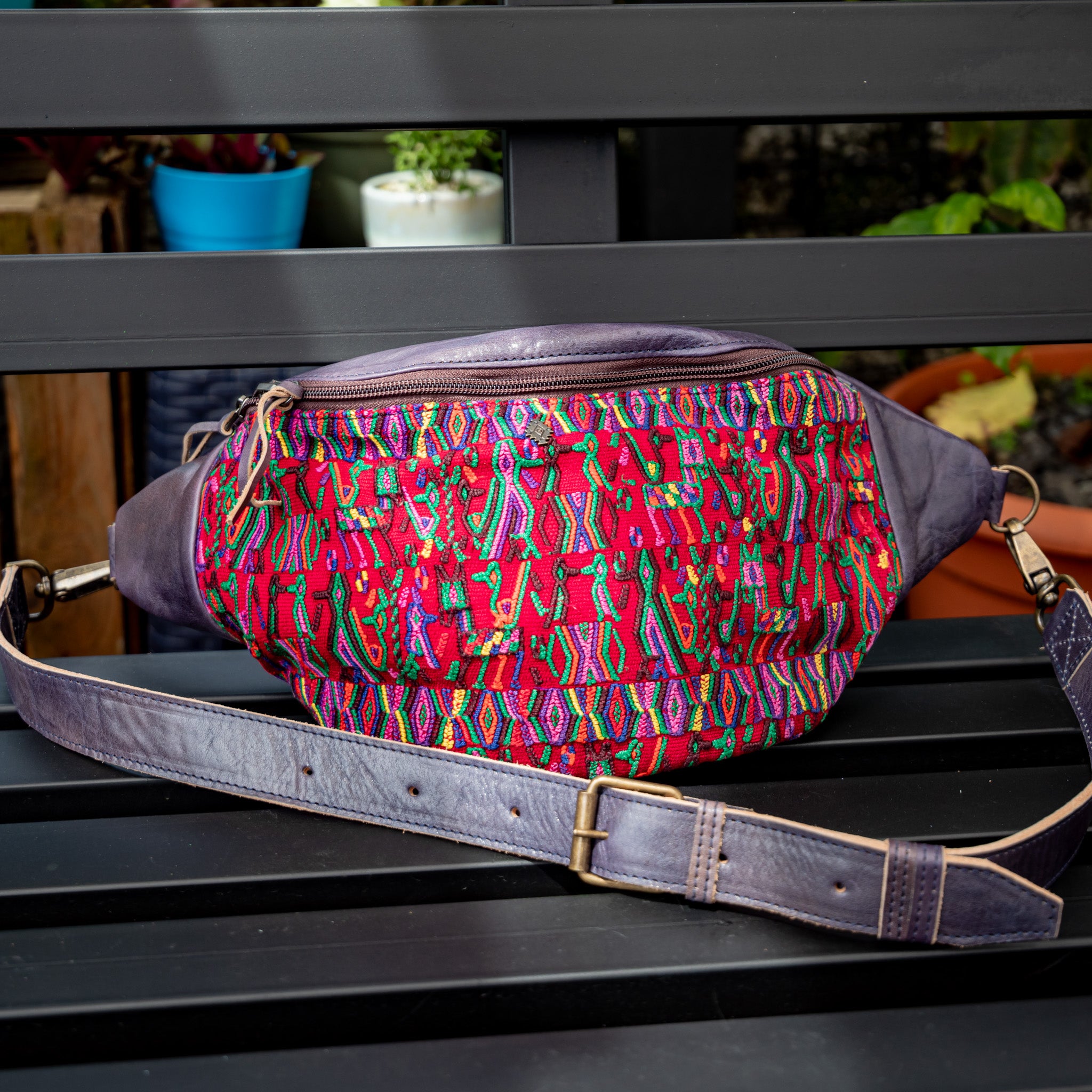 EL DON MANNY PACK - OOAK HUIPIL - PLUM - NO. 18061 – Nena & Co.